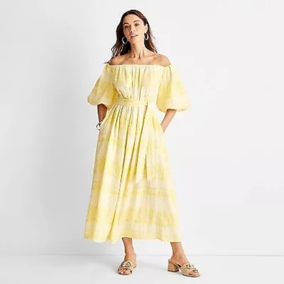 Future Collective | Dresses | Womens Floral Print Off The Shoulder Puff ...